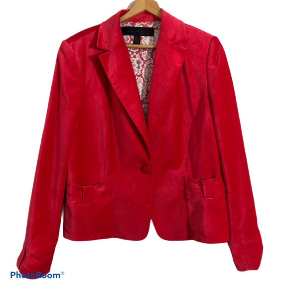 Apostrophe | Jackets & Coats | Apostrophe Red Velvet Single Button ...